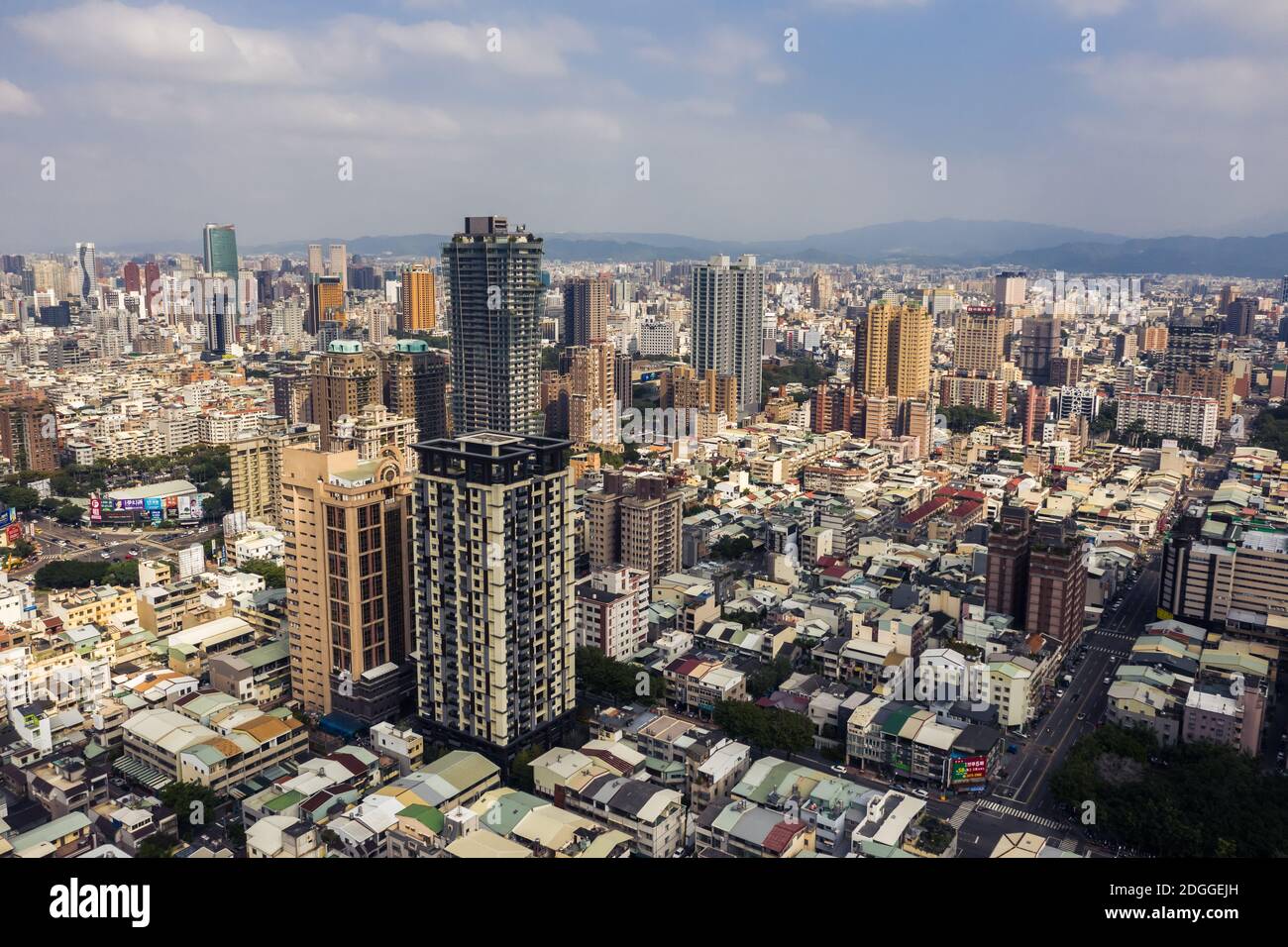 Cityscape of Taichung city with skyscrapers and blue sky Stock Photo ...