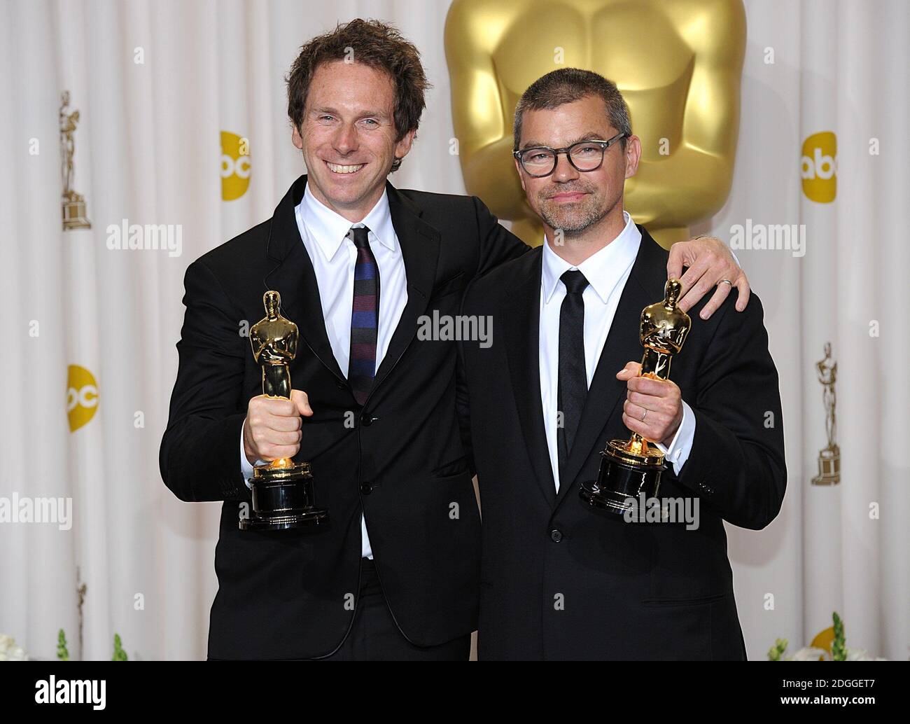 Kirk Baxter and Angus Wall with the Achievement in Film Editing award ...