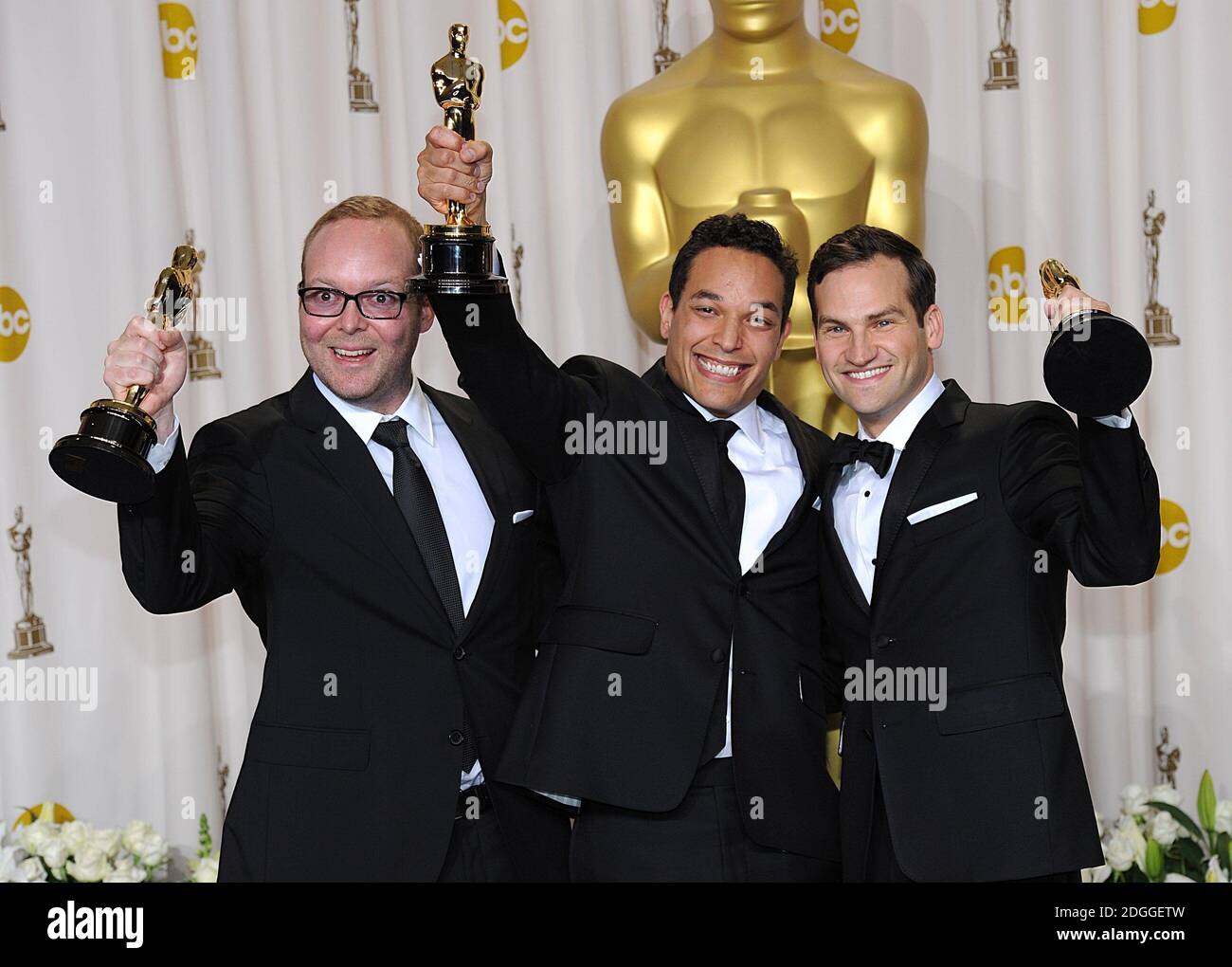 TJ Martin, Dan Lindsay and Richard Middlemas with the Best Documentary ...