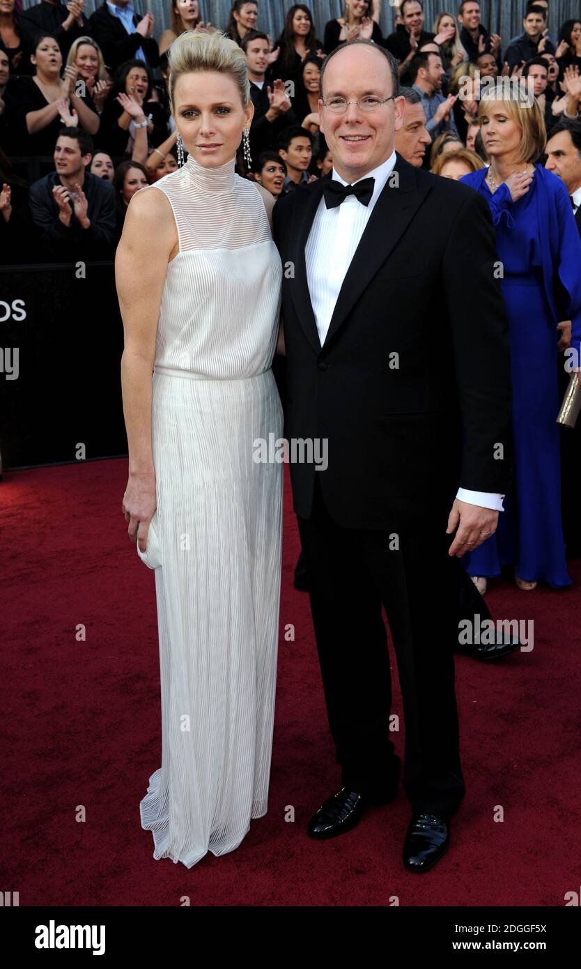 Prince Albert II of Monaco and his wife, Charlene Wittstock arriving ...