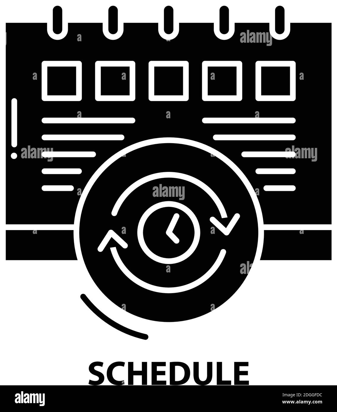 schedule symbol icon, black vector sign with editable strokes, concept ...