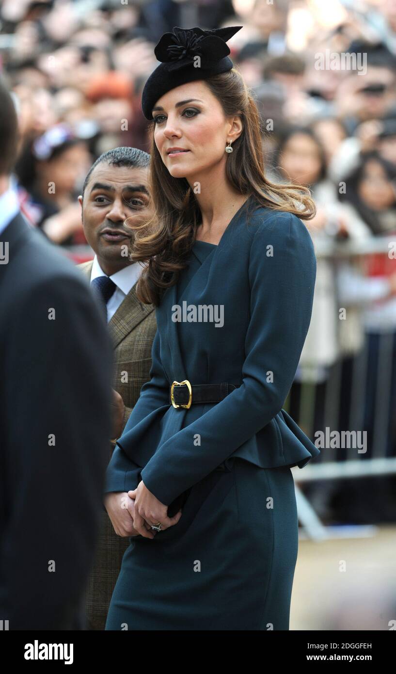 The Duchess Of Cambridge Visits Leicester Cathedral To Attend A Service