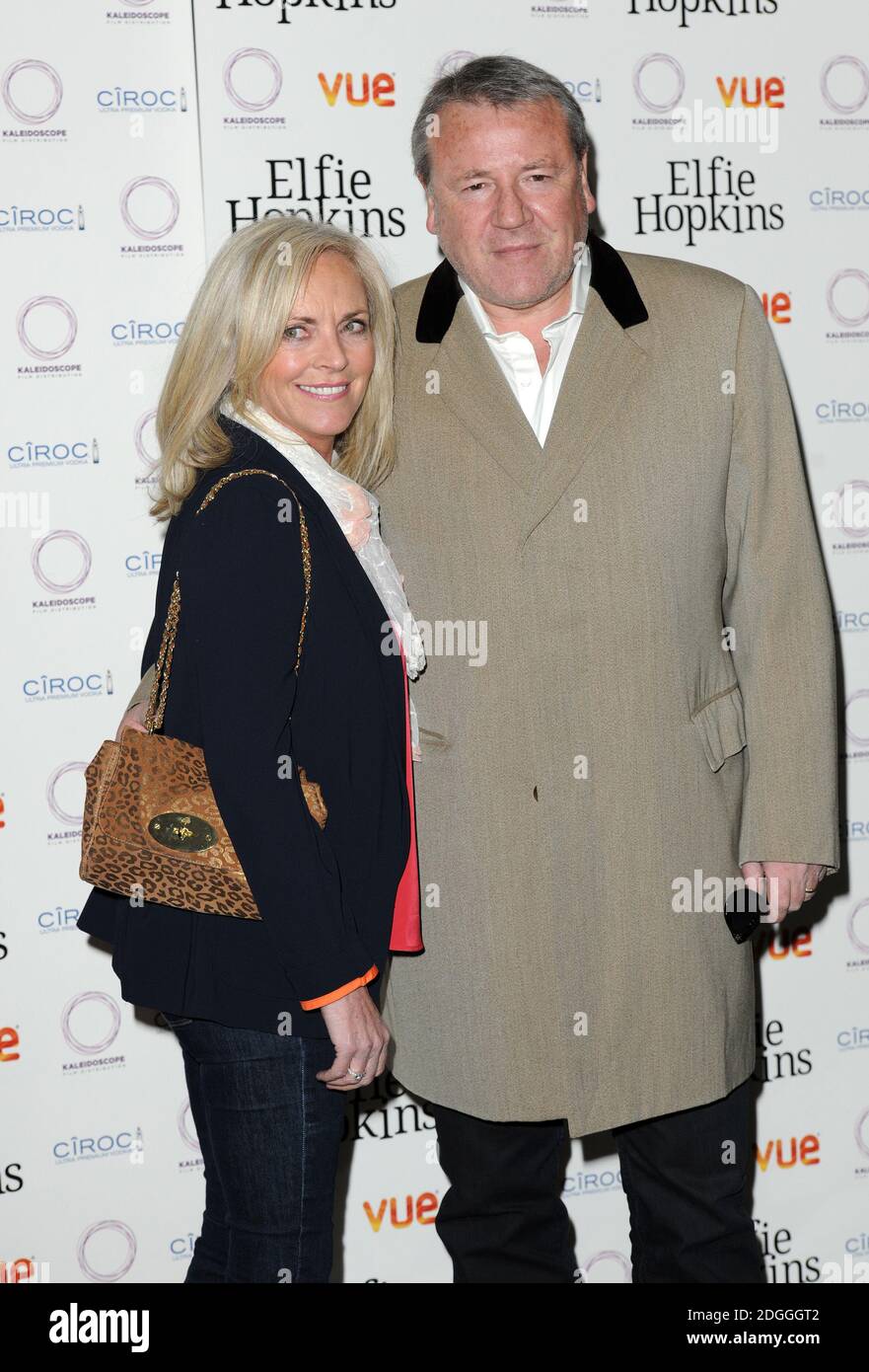 Ray Winstone and wife arrive at the UK Premiere of Elfie Hopkins, Vue ...