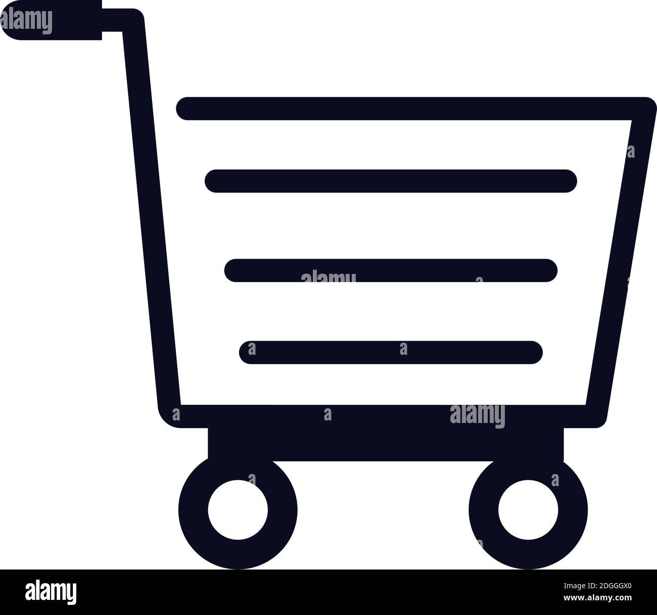 shopping cart trolley with horizontal lines supermarket line style ...