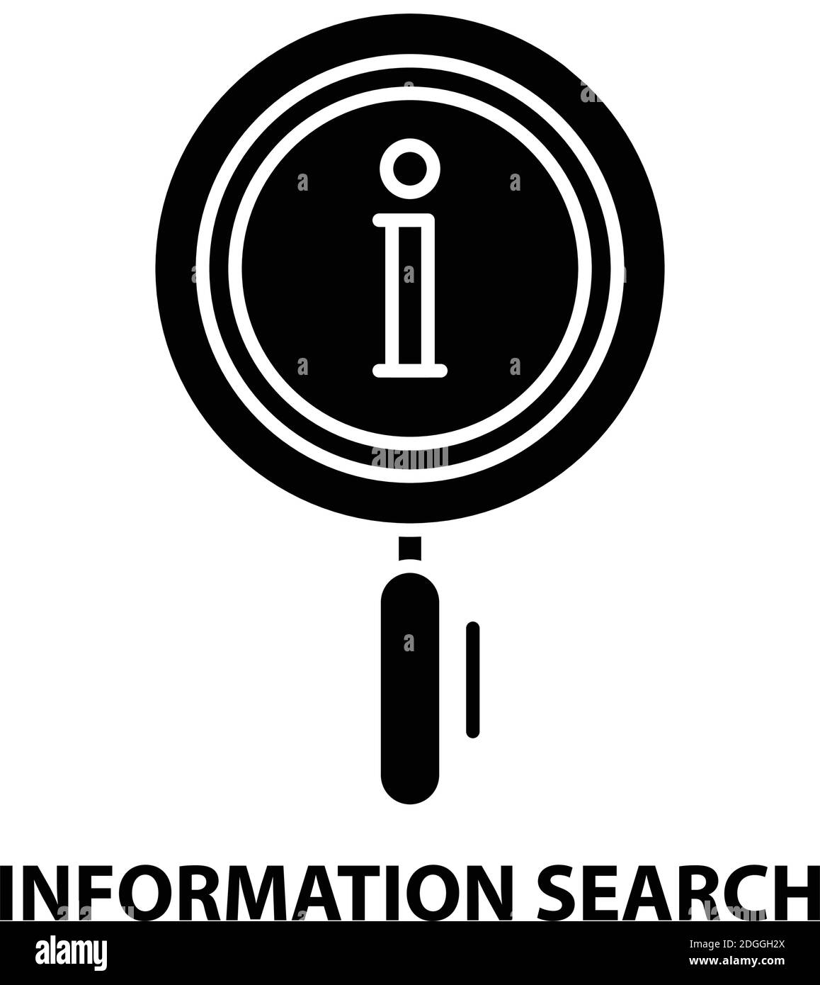 information search icon, black vector sign with editable strokes ...