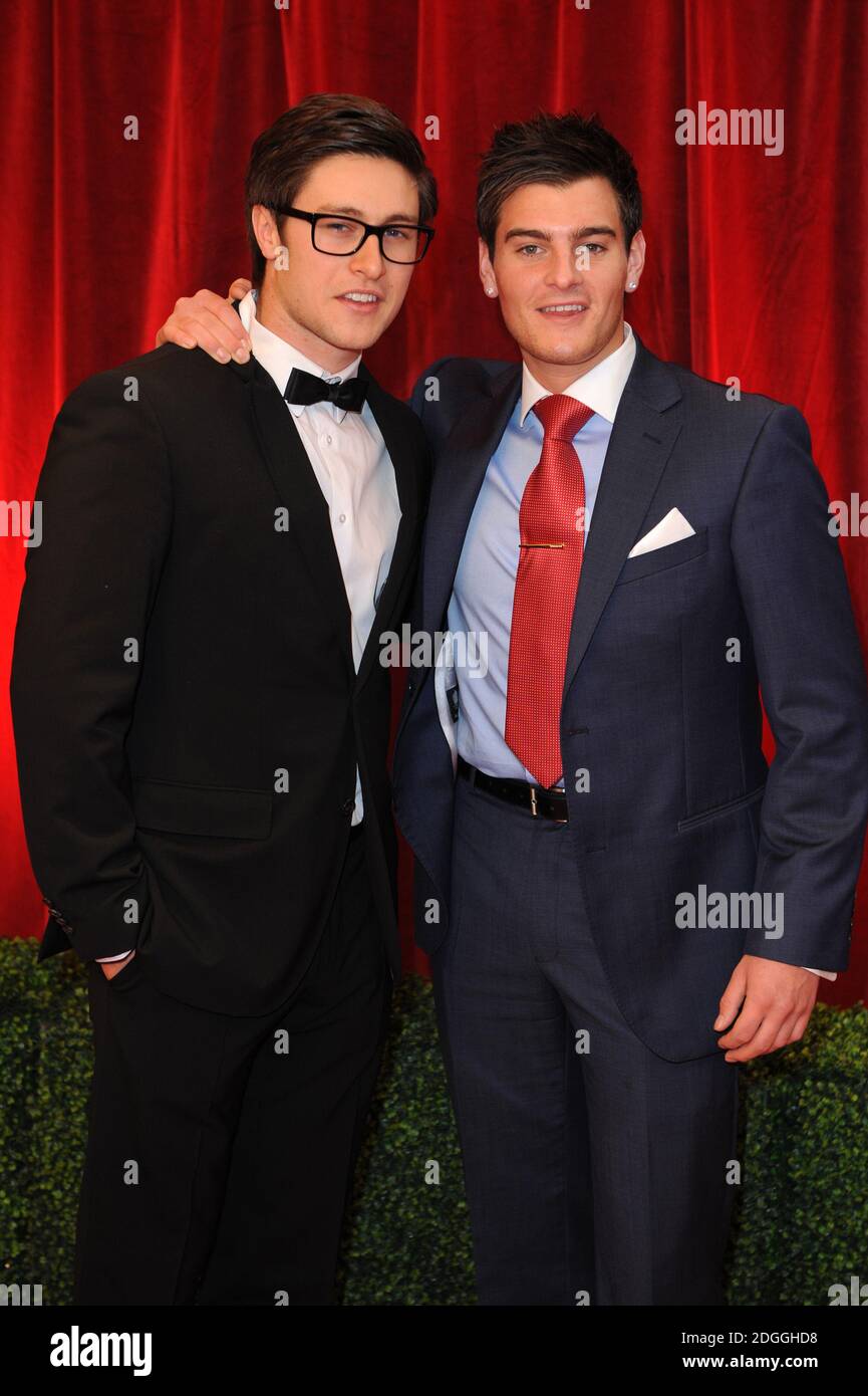 Tony Discipline and Matt Lapinskas arriving for the 2012 British Soap ...