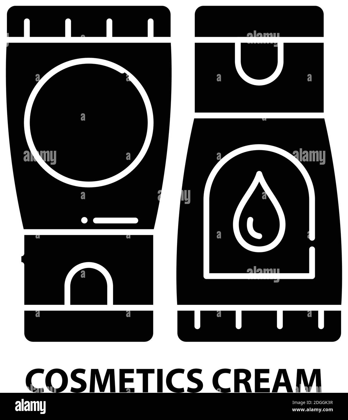 cosmetics cream icon, black vector sign with editable strokes, concept ...