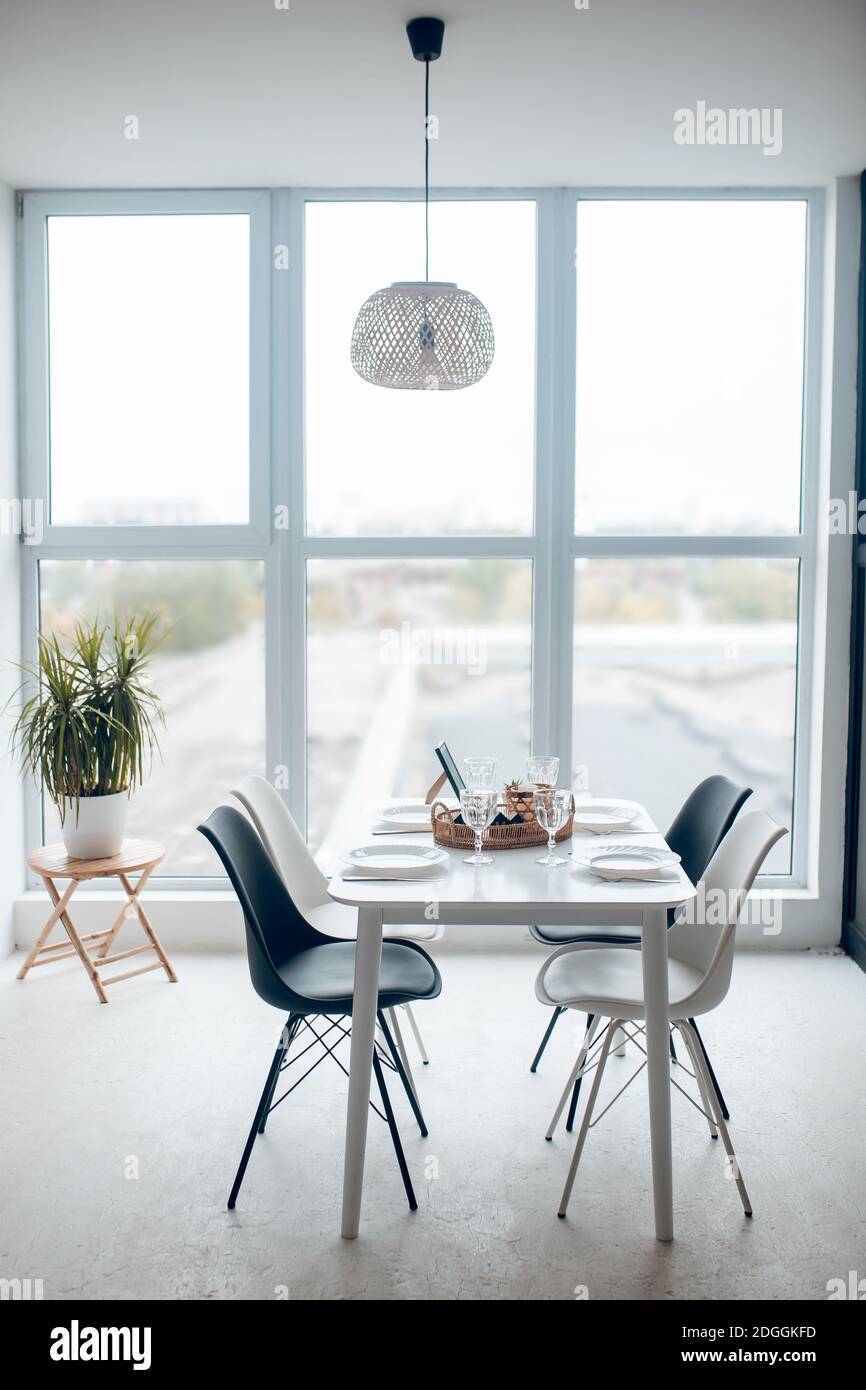 Picture of a modern interior and big window Stock Photo - Alamy