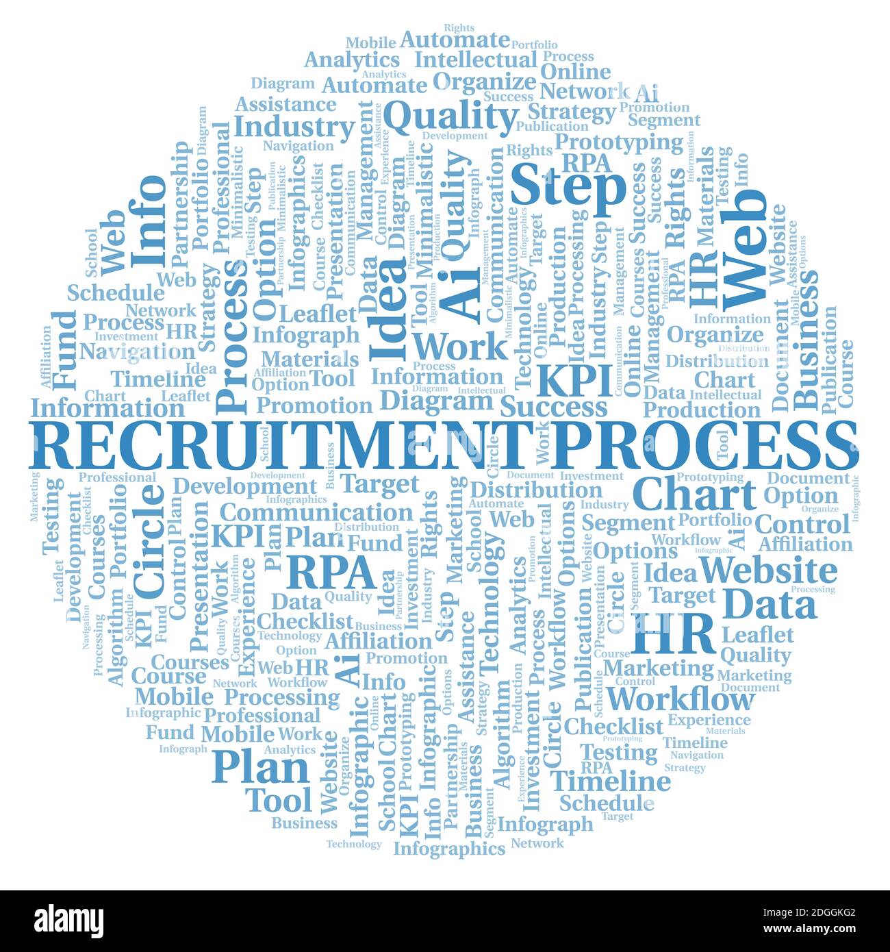 Recruitment Process typography word cloud create with text only Stock ...