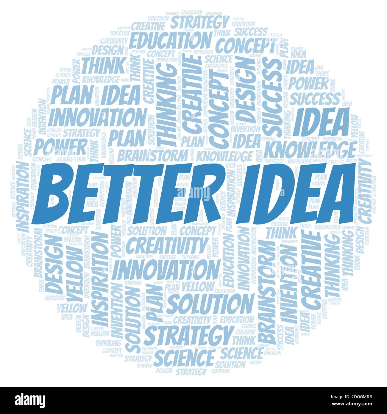 Better Idea typography word cloud create with text only Stock Photo - Alamy
