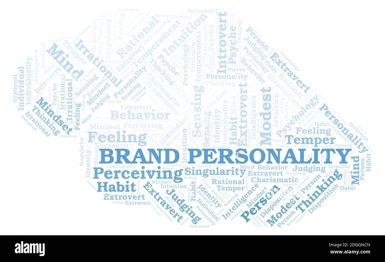 Brand Personality typography word cloud create with text only Stock ...