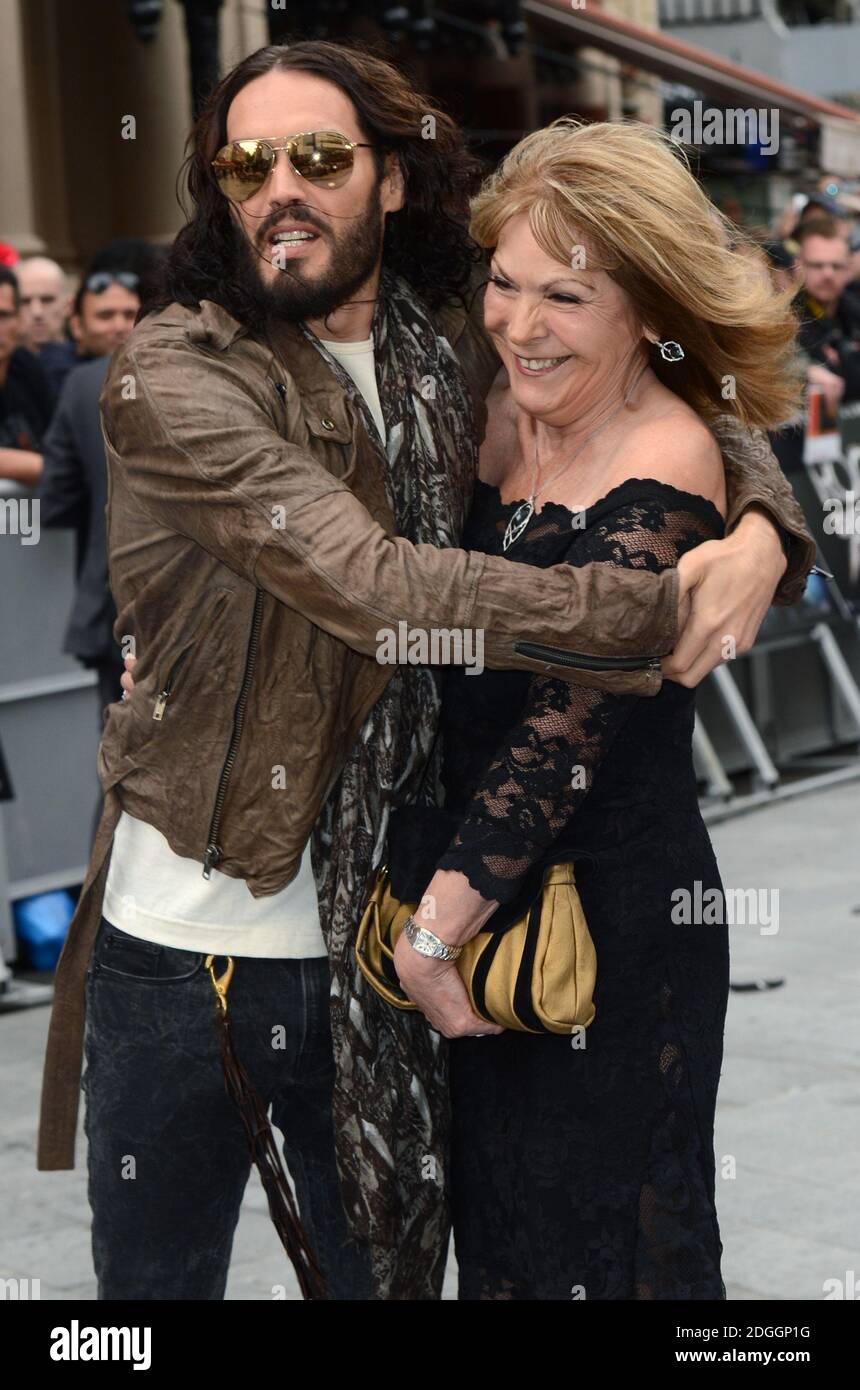 Russell Brand and mother arriving at the European Premiere of Rock of ...