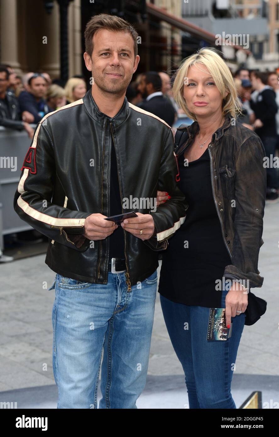 Pat Sharp and wife arriving at the European Premiere of Rock of Ages ...