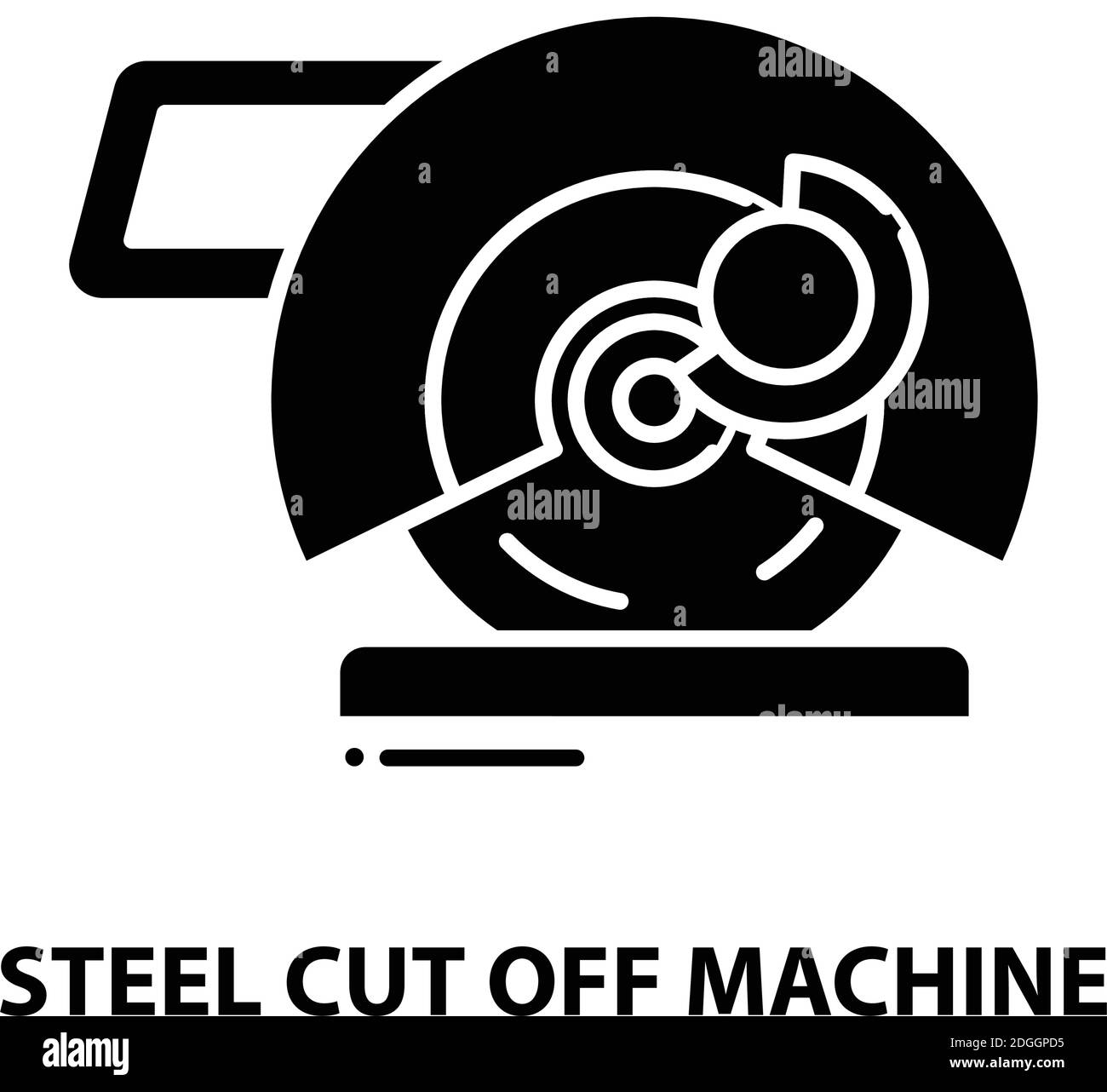 steel cut off machine icon, black vector sign with editable strokes ...