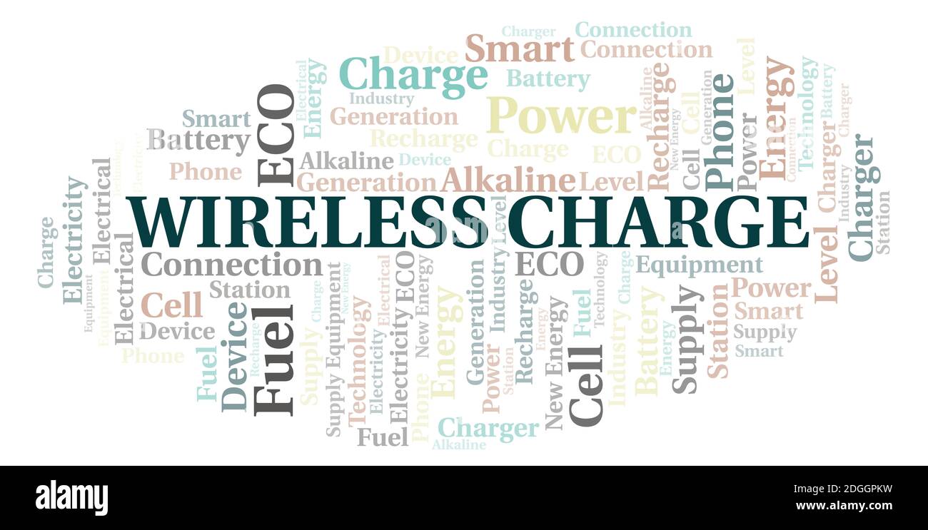 Wireless Charge typography word cloud create with text only Stock Photo ...