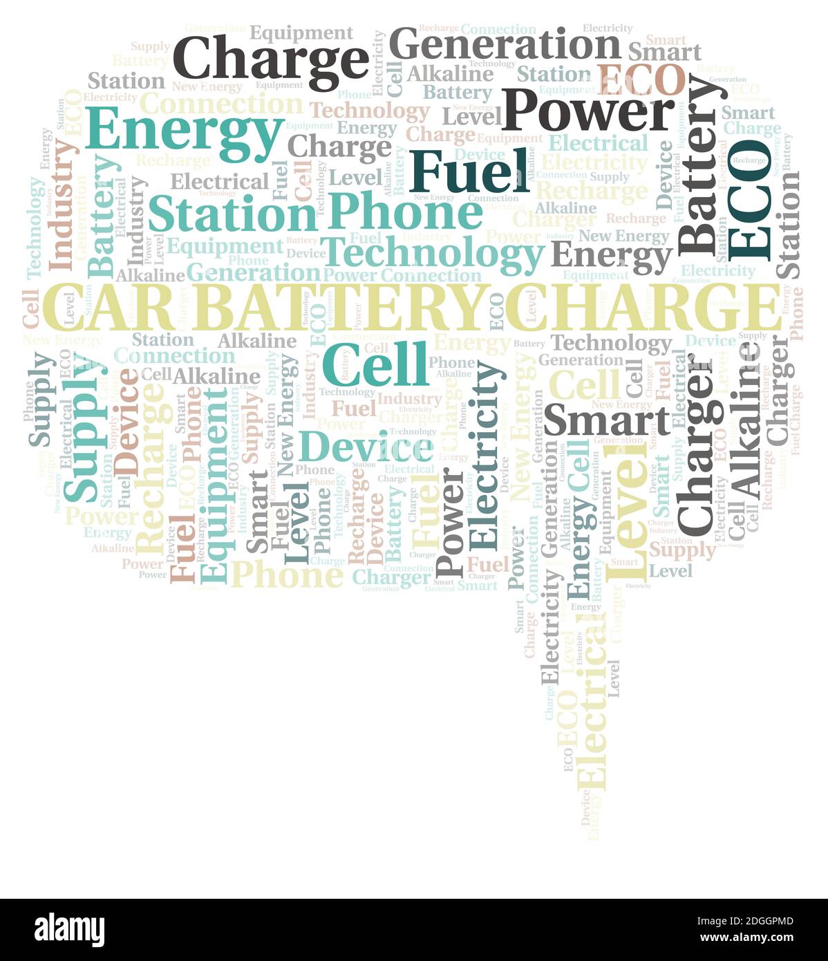 Car Battery Charge typography word cloud create with text only Stock ...