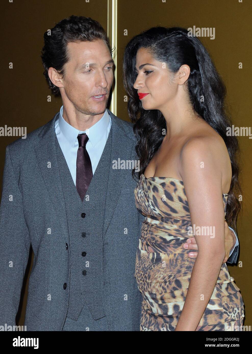 Matthew McConaughey and wife Camila Alves arriving at the Magic Mike ...
