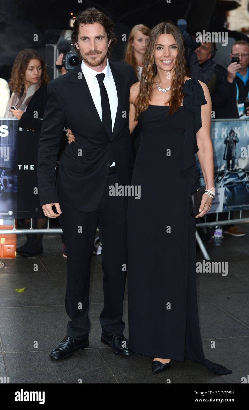 Sandra Bale and Christian Bale arriving at The UK Premiere of the Dark ...