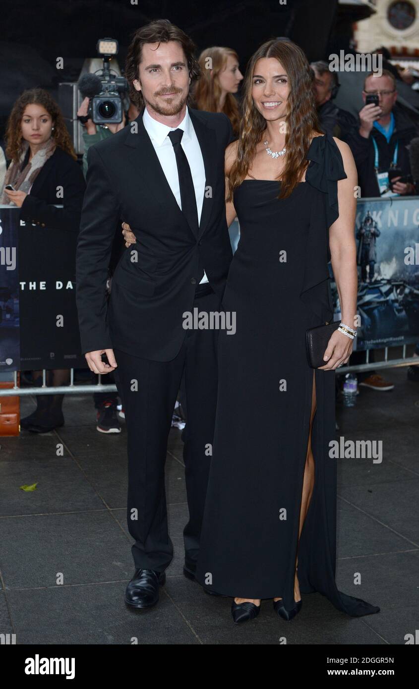 Sandra Bale and Christian Bale arriving at The UK Premiere of the Dark ...