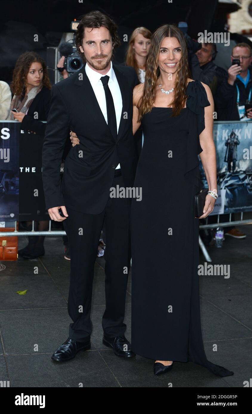 Sandra Bale and Christian Bale arriving at The UK Premiere of the Dark ...