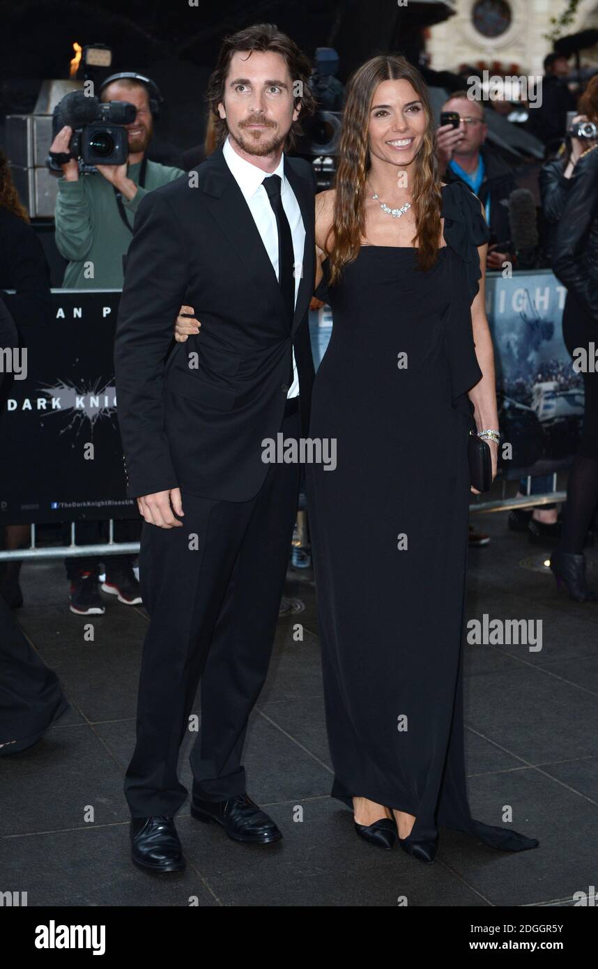 Sandra Bale and Christian Bale arriving at The UK Premiere of the Dark ...