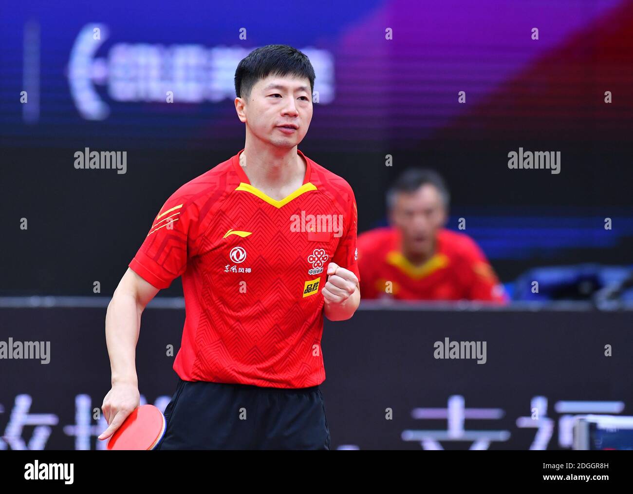 Chinese table tennis player Ma Long plays against Japanese table tennis ...