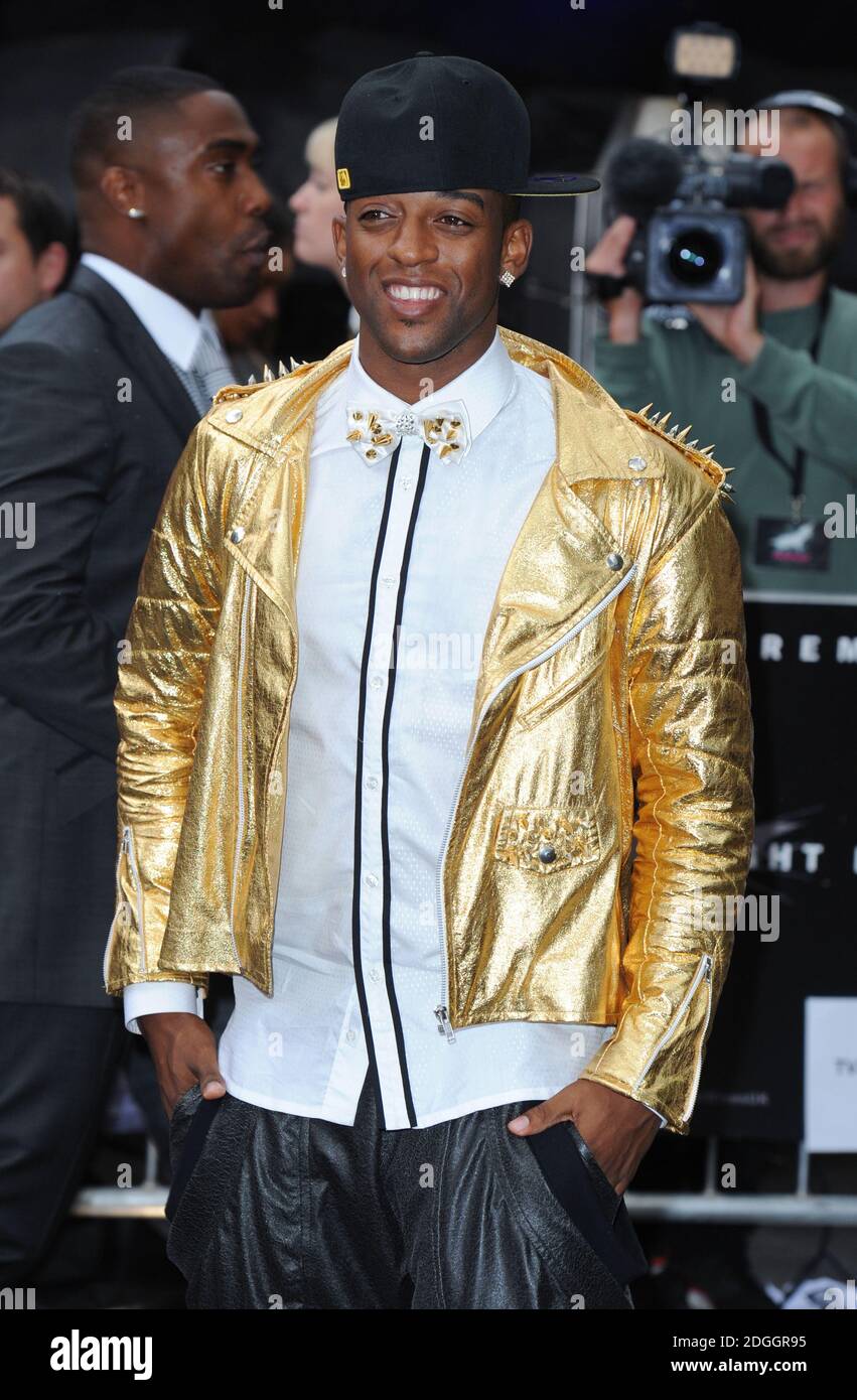 Oritse Williams arriving at The UK Premiere of The Dark Knight Rises ...