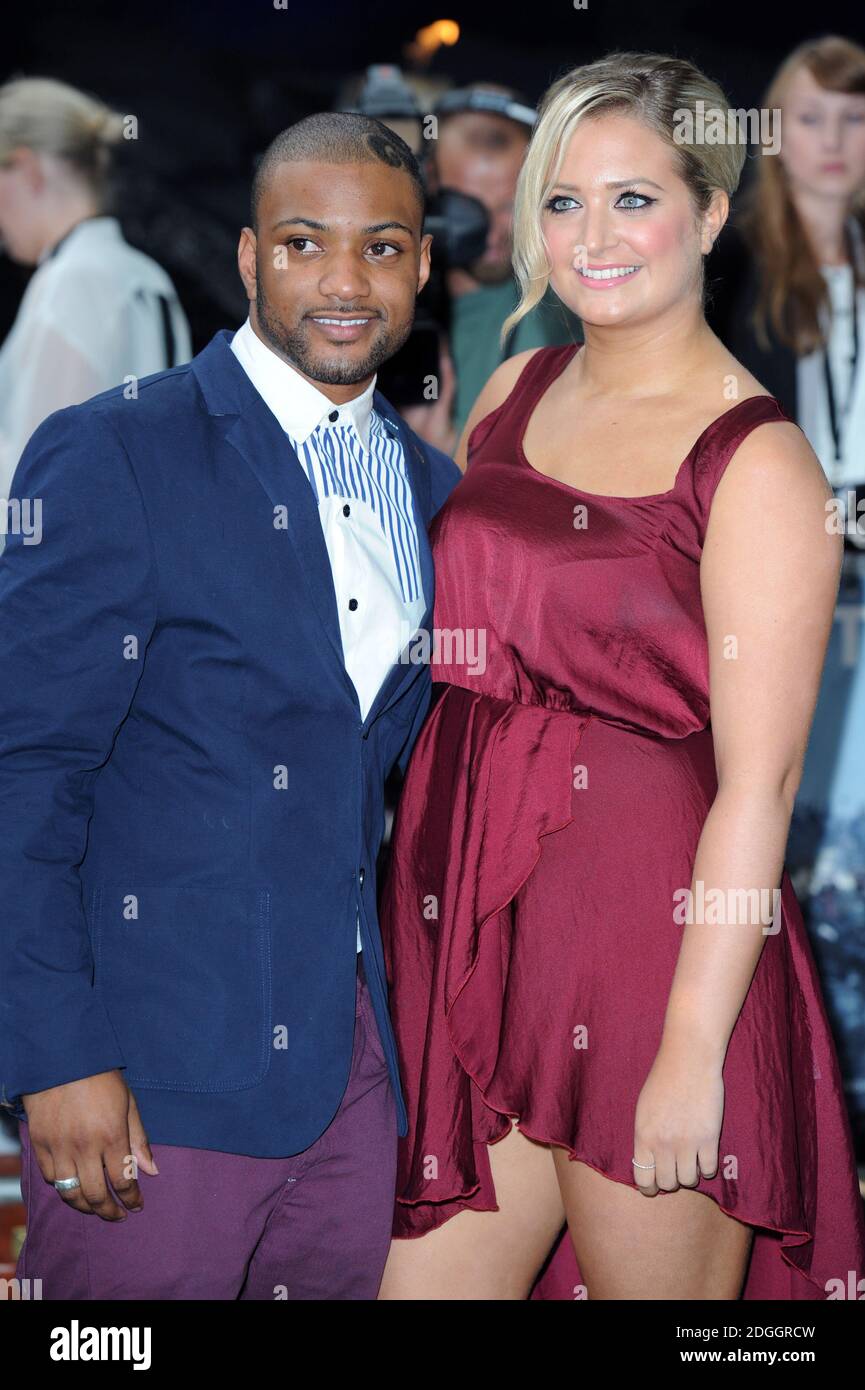 JB Gill of JLS and girlfriend arriving at The UK Premiere of The Dark ...