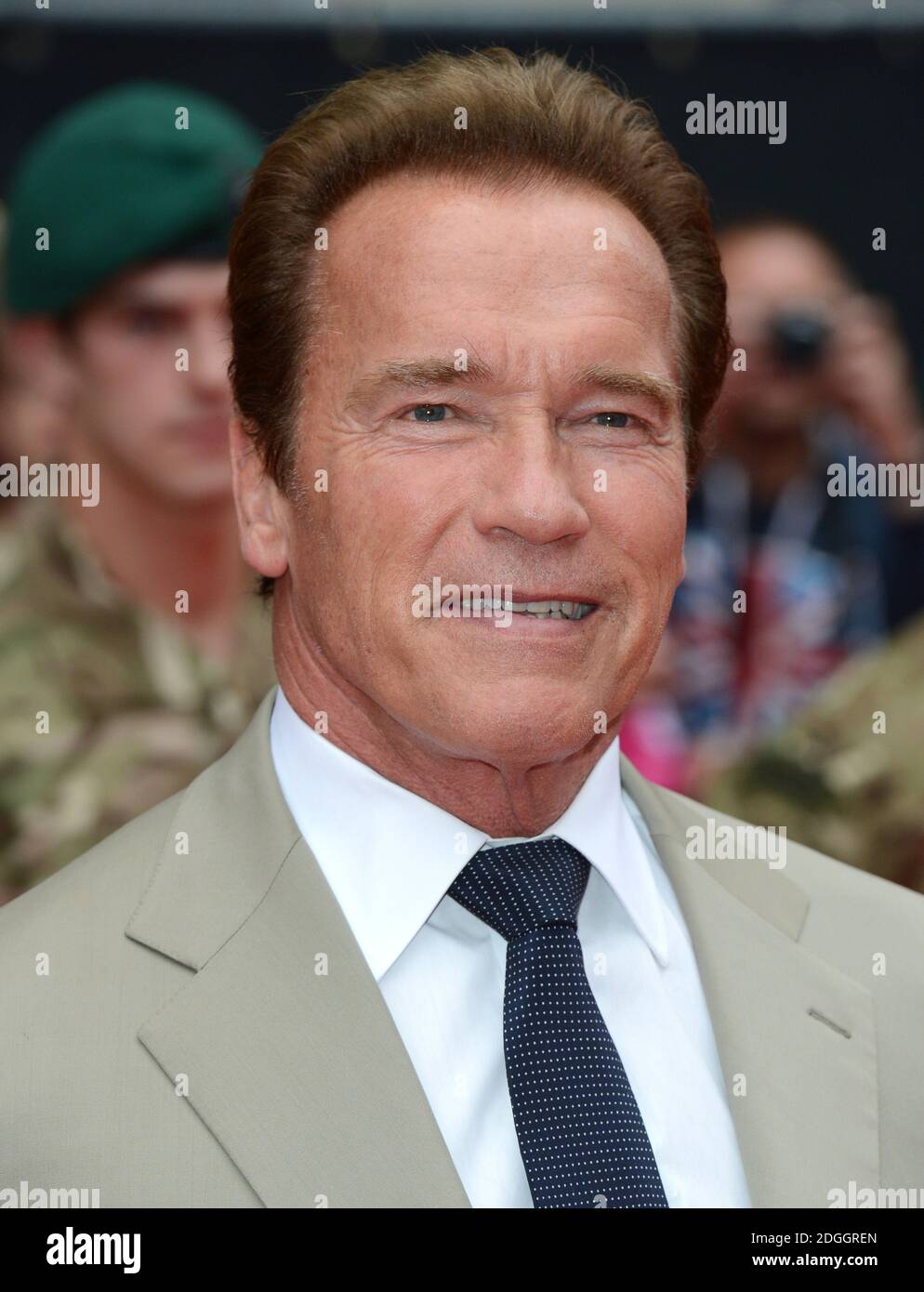 Arnold Schwarzenegger arriving at the UK Premiere of The Expendables 2 ...
