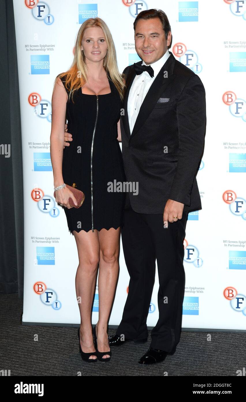 David Walliams and wife Lara Stone arriving at The Spy Who Loved Me ...