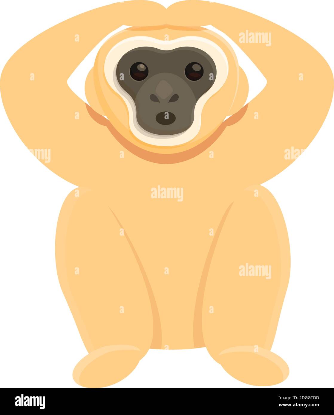 Shocked gibbon icon. Cartoon of shocked gibbon vector icon for web ...