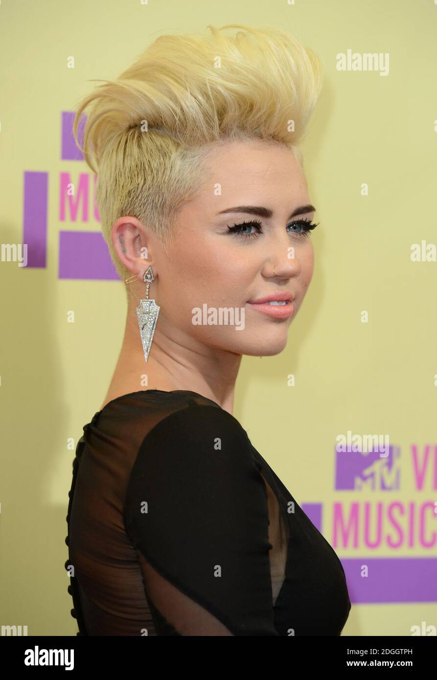 Miley Cyrus arriving at the MTV Video Music Awards, The Staples Centre ...
