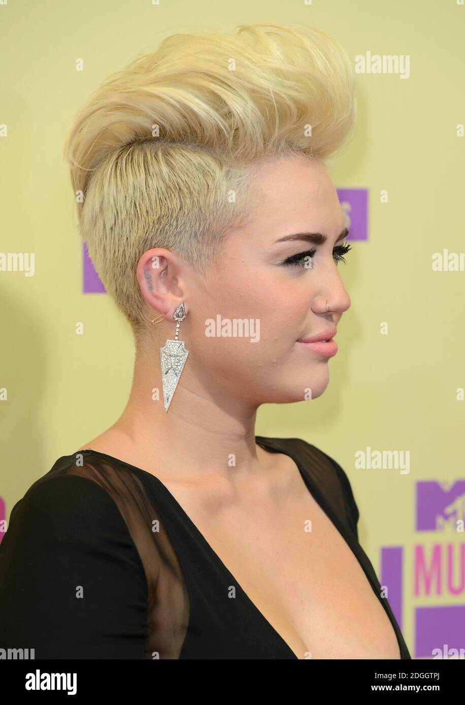 Miley Cyrus arriving at the MTV Video Music Awards, The Staples Centre ...