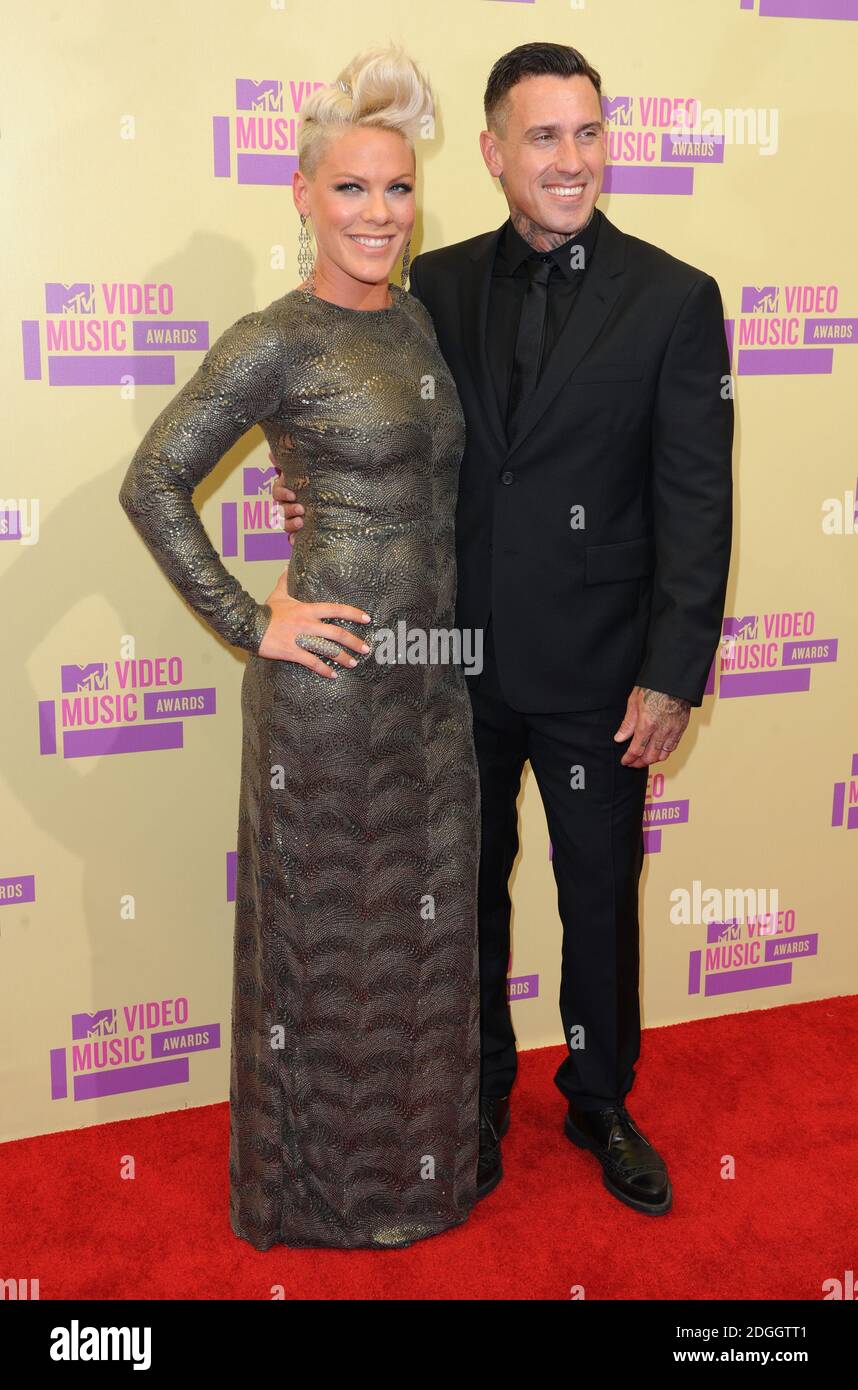 Pink and husband Carey Hart arriving at the MTV Video Music Awards, The ...