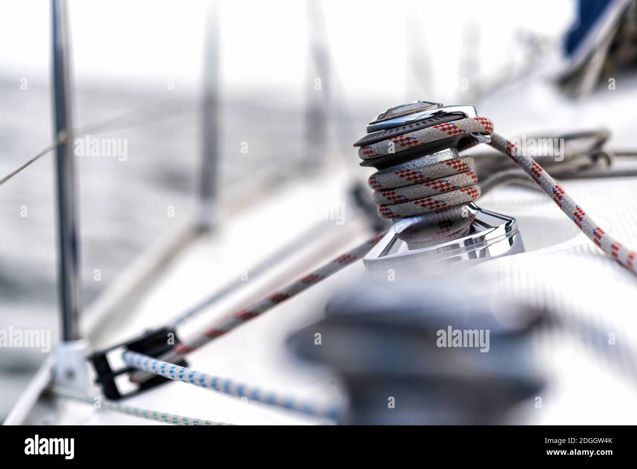 Winch on a sailing yacht Stock Photo - Alamy