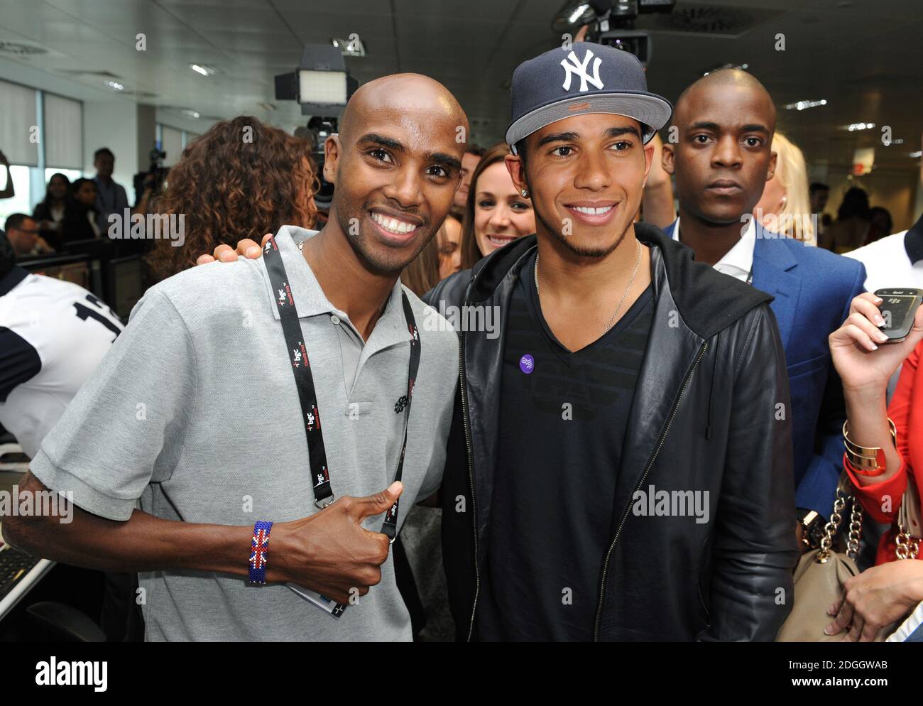 Lewis Hamilton and Mo Farah at the BGC Charity Trading Day, Barclays ...