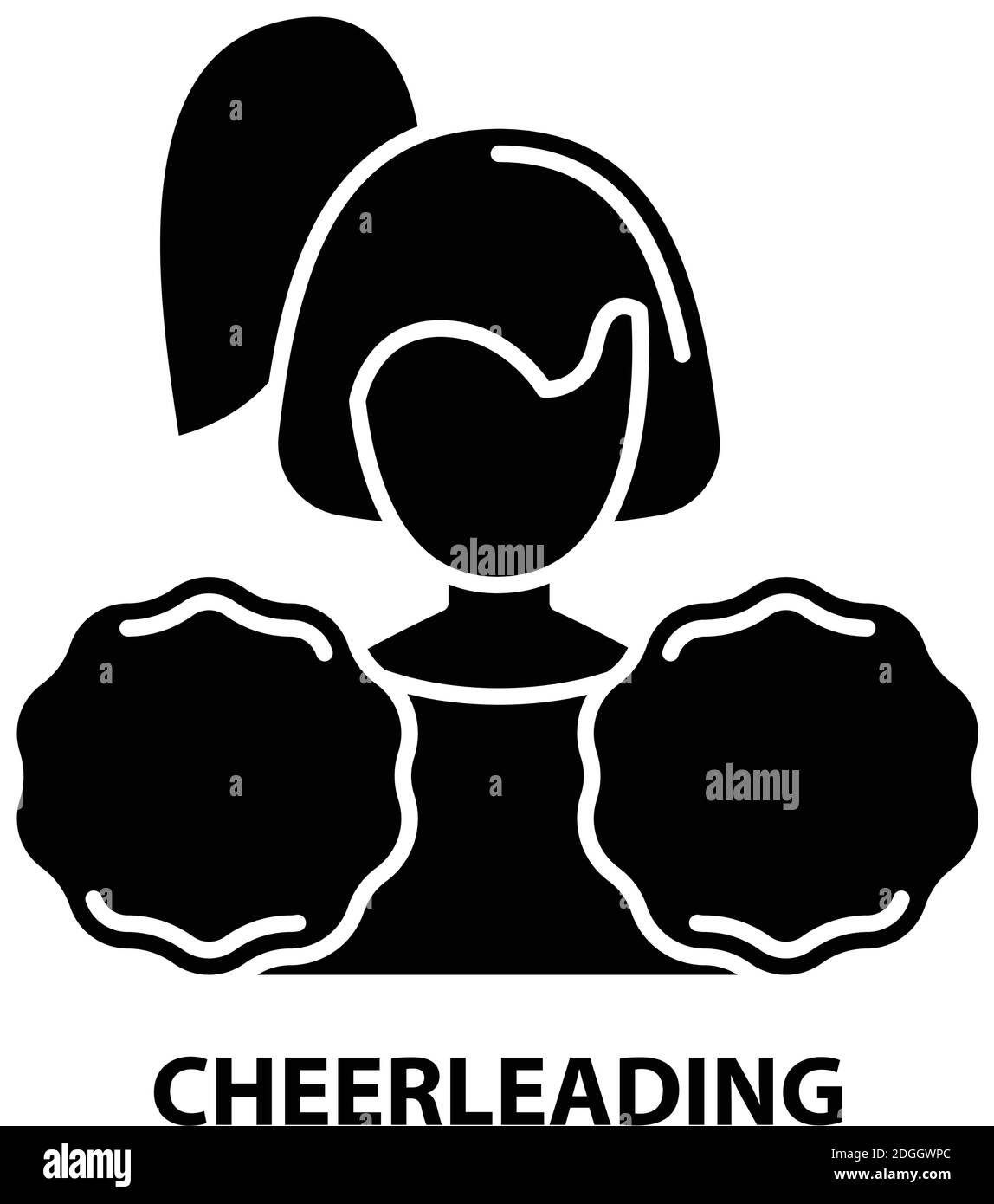 cheerleading icon, black vector sign with editable strokes, concept ...