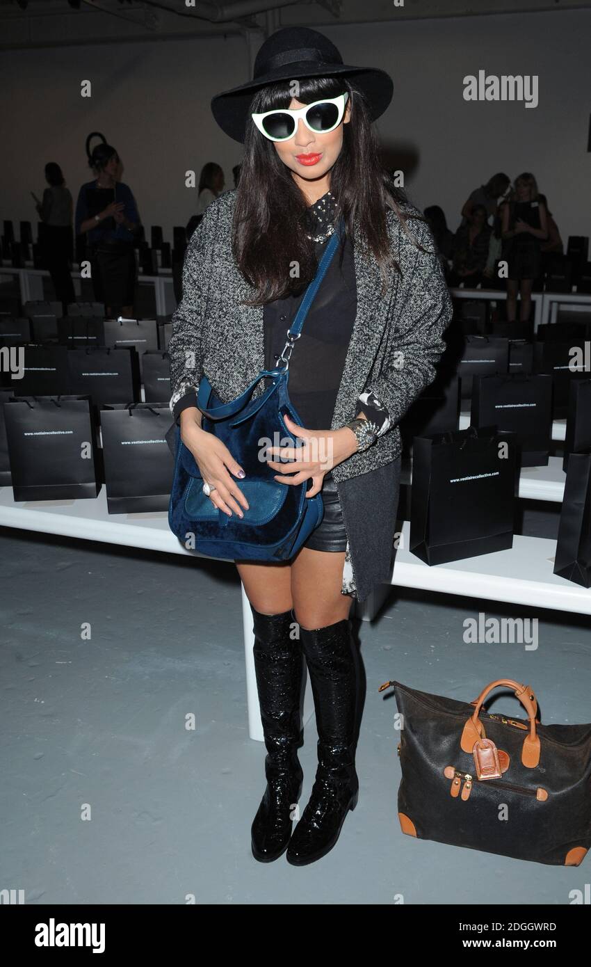 Jameela Jamil arriving at the Zoe Jordan Catwalk show, part of London ...