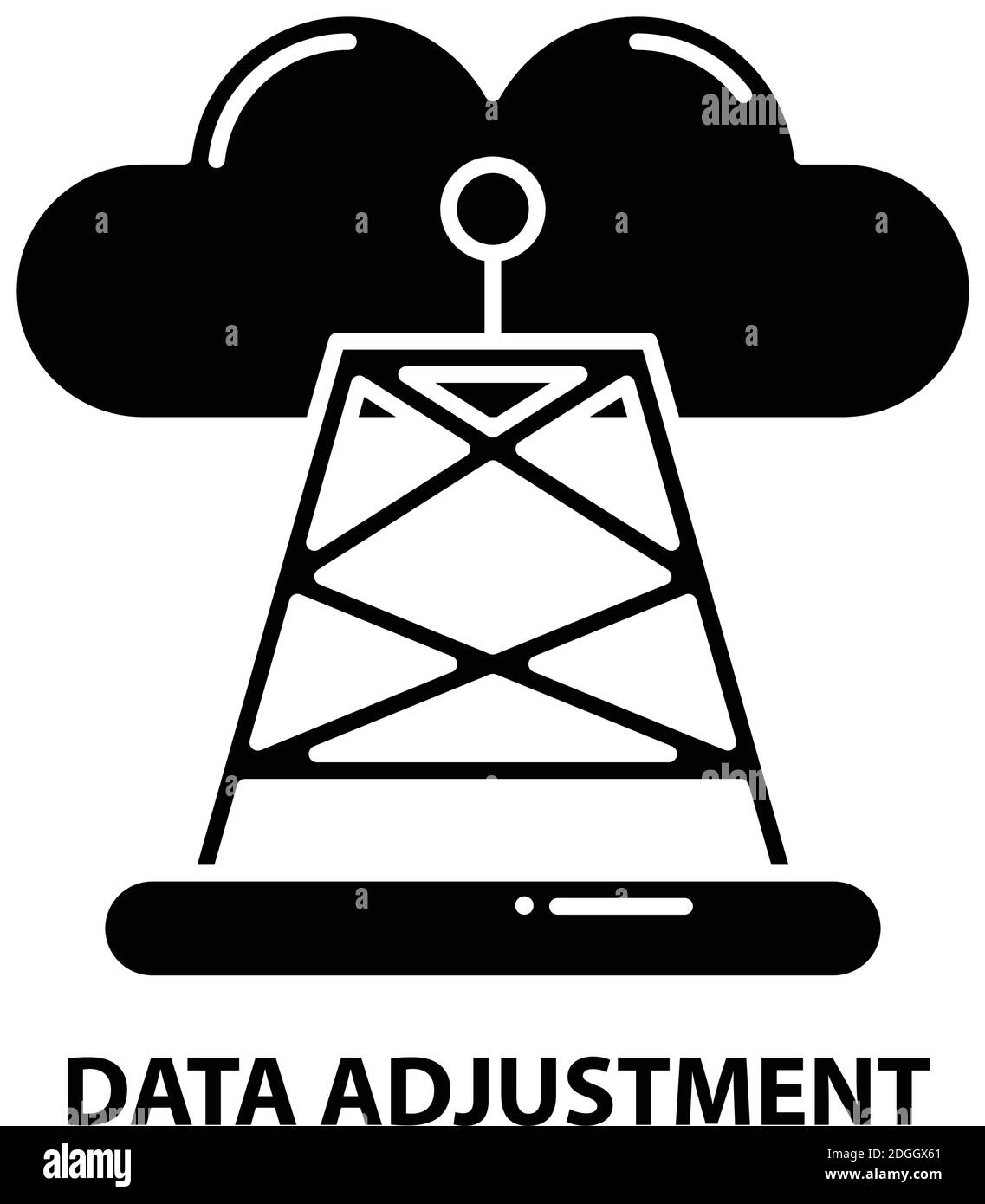 data adjustment symbol icon, black vector sign with editable strokes ...