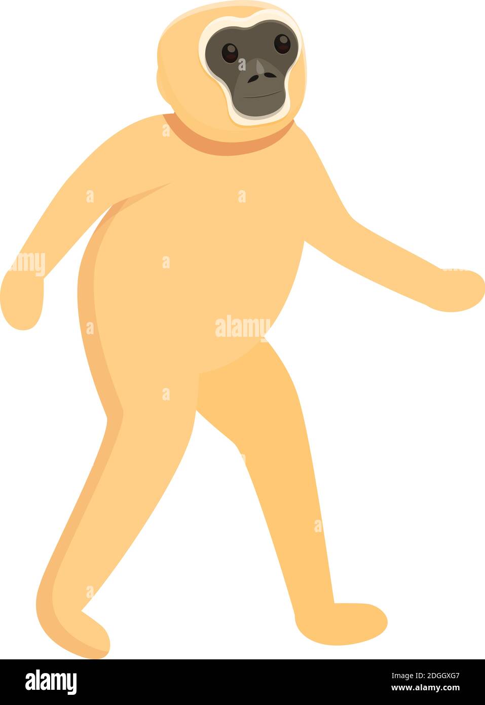 Gibbon walking icon. Cartoon of gibbon walking vector icon for web ...