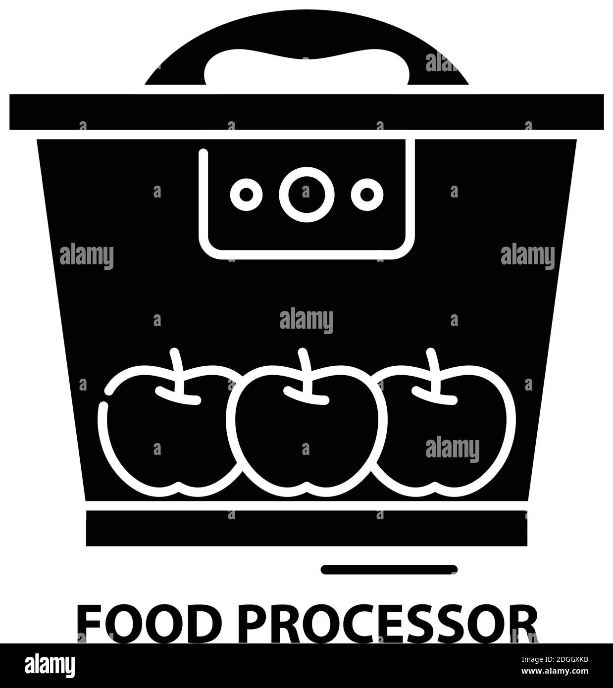food processor symbol icon, black vector sign with editable strokes ...