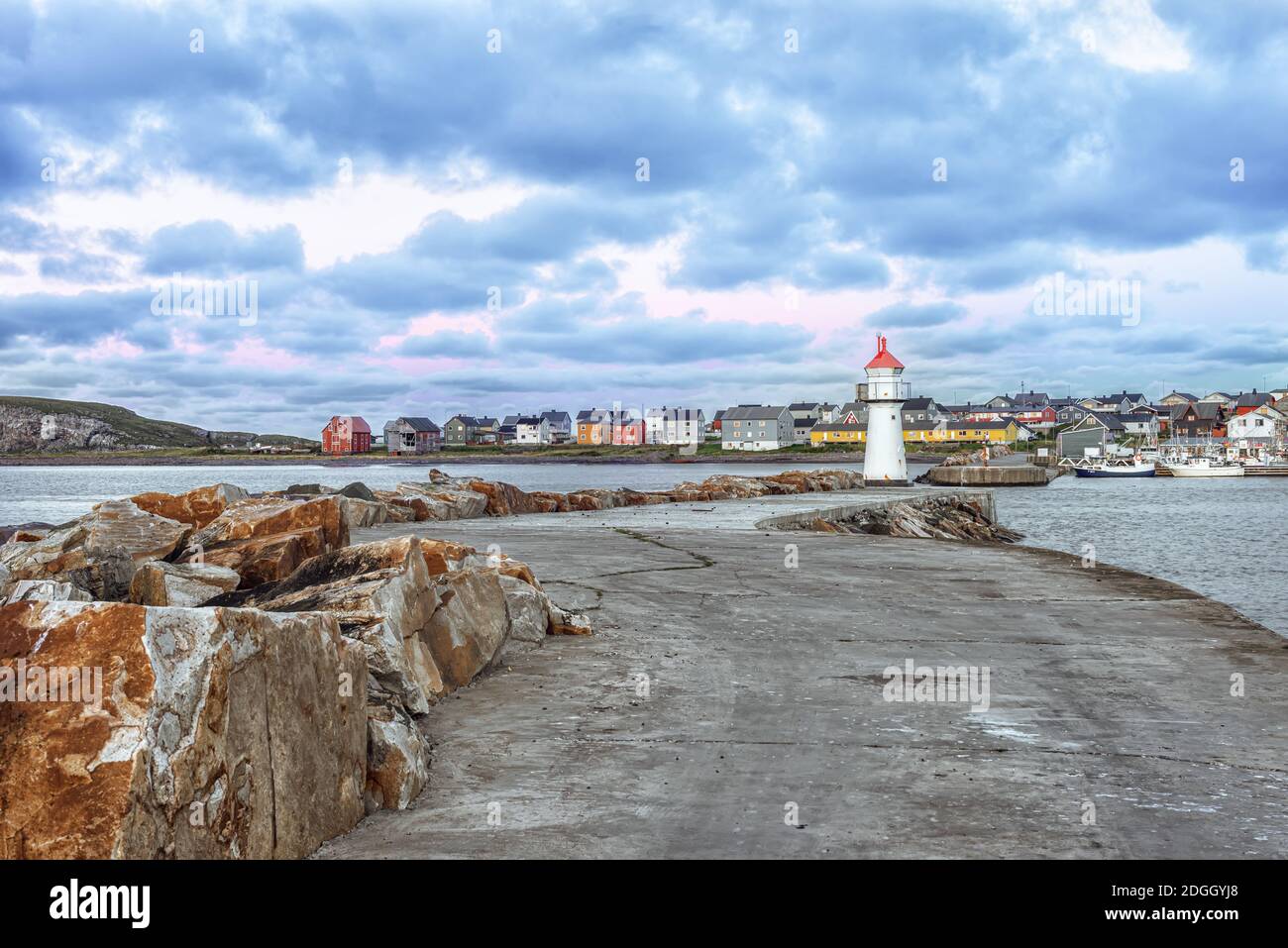 View of the road to lighthouse Stock Photo - Alamy