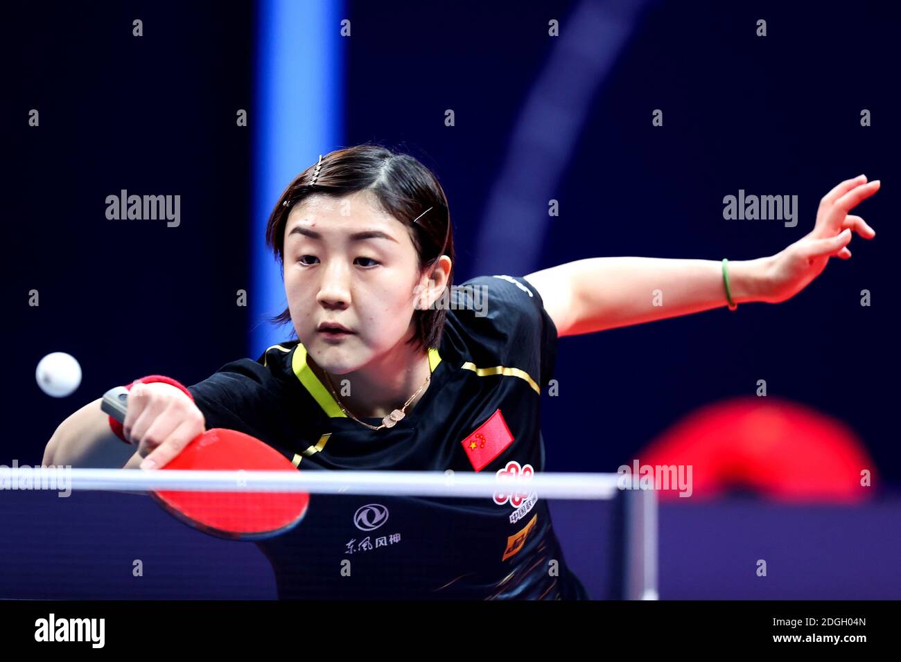Chinese table tennis player Chen Meng plays against Chinese table ...