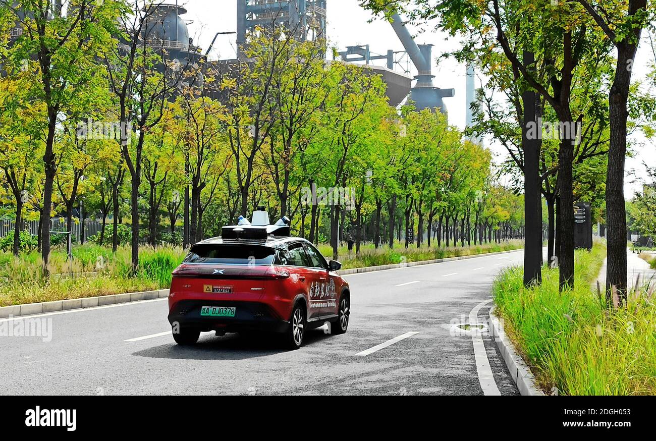 Baidu's Apollo self-driving car, which is highly recognizable and ...