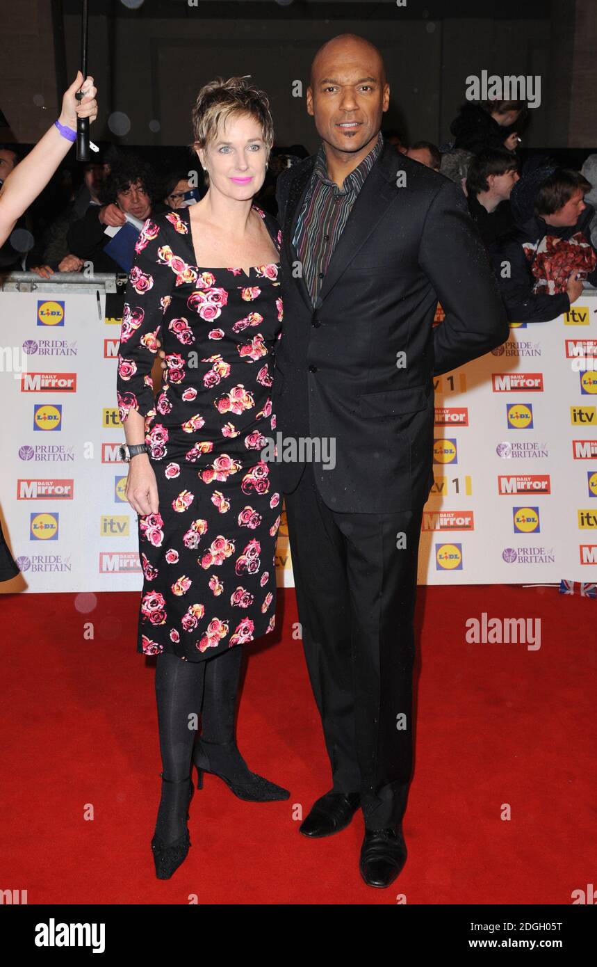 Colin Salmon and wife Fiona Hawthorne arriving at The Pride of Britain ...