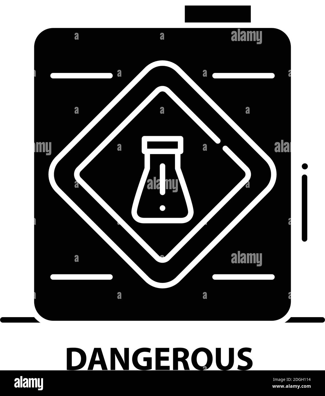 dangerous icon, black vector sign with editable strokes, concept ...