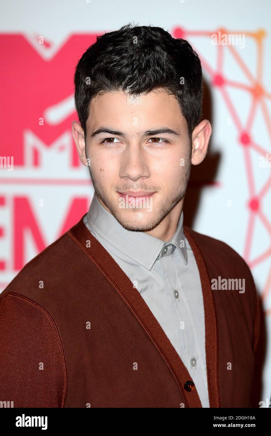 Nick Jonas arriving for the 2012 MTV Europe Music Awards at the ...