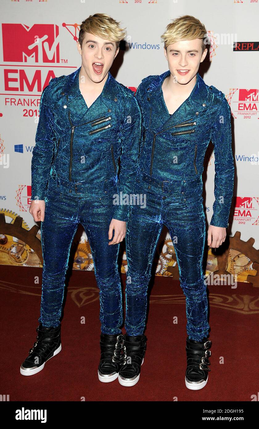 Jedward aka John and Edward Grimes arriving for the 2012 MTV Europe ...