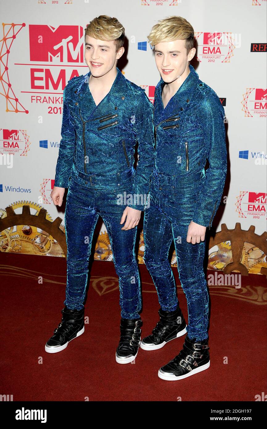 Jedward aka John and Edward Grimes arriving for the 2012 MTV Europe ...
