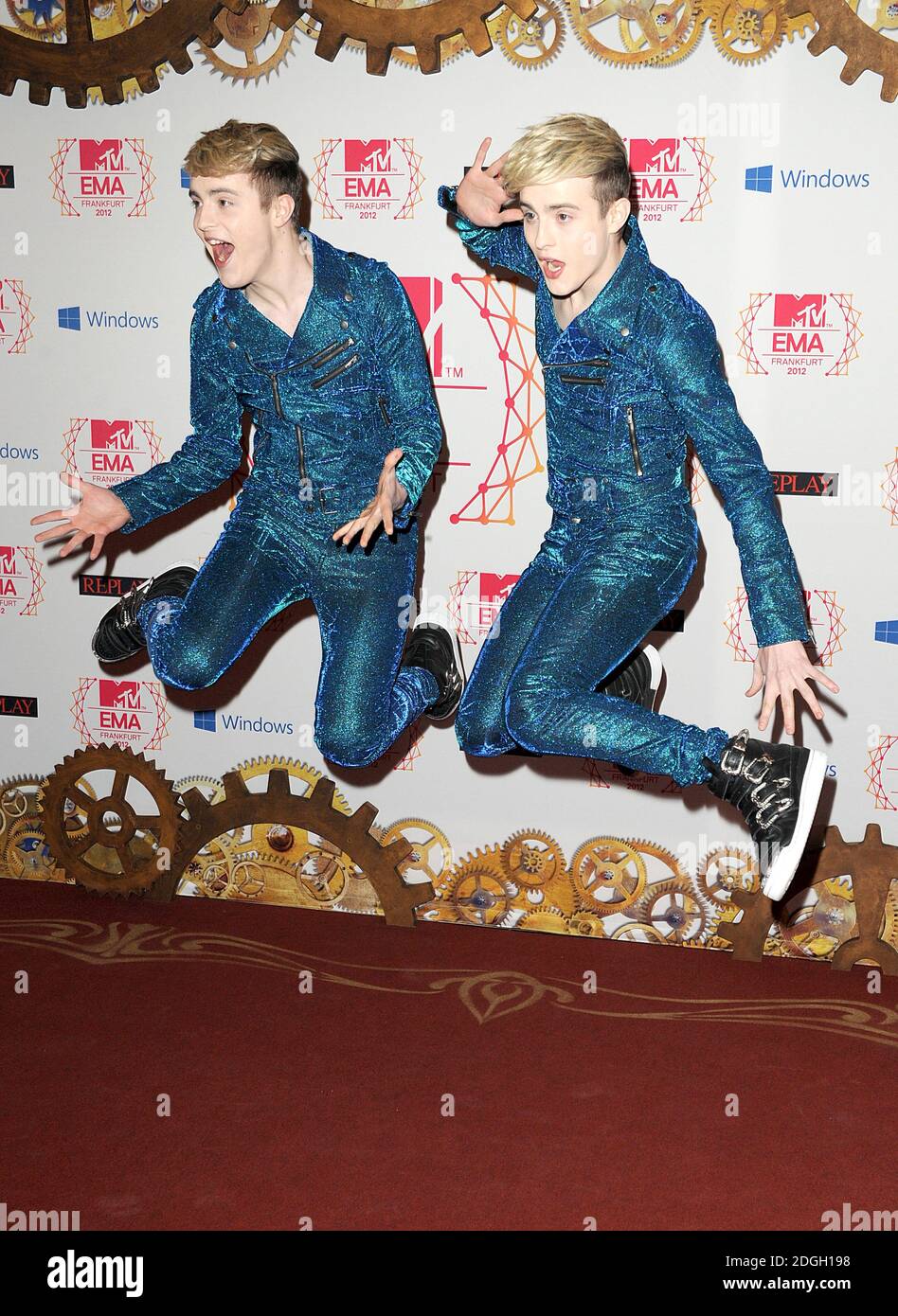 Jedward aka John and Edward Grimes arriving for the 2012 MTV Europe ...